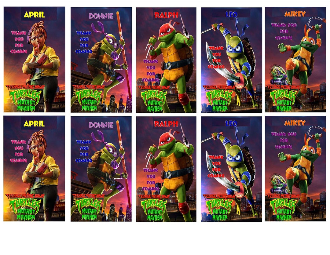 TMNT * Turtles Thank You Tags * TMNT Tags * Ninja Turtles Birthday ...