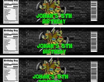 Ninja Turtles Ninja Turtles Water Bottle Labels Ninja Turtles Party ...