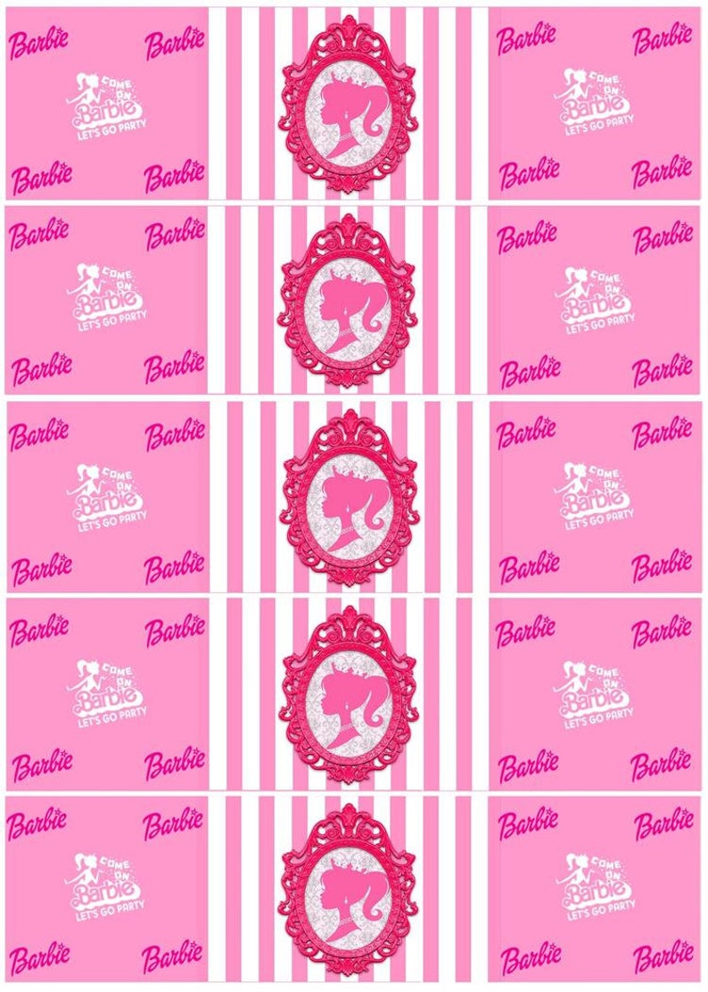 Barbie Barbie Party Barbie Water Bottle Labels Barbie Girl Barbie ...