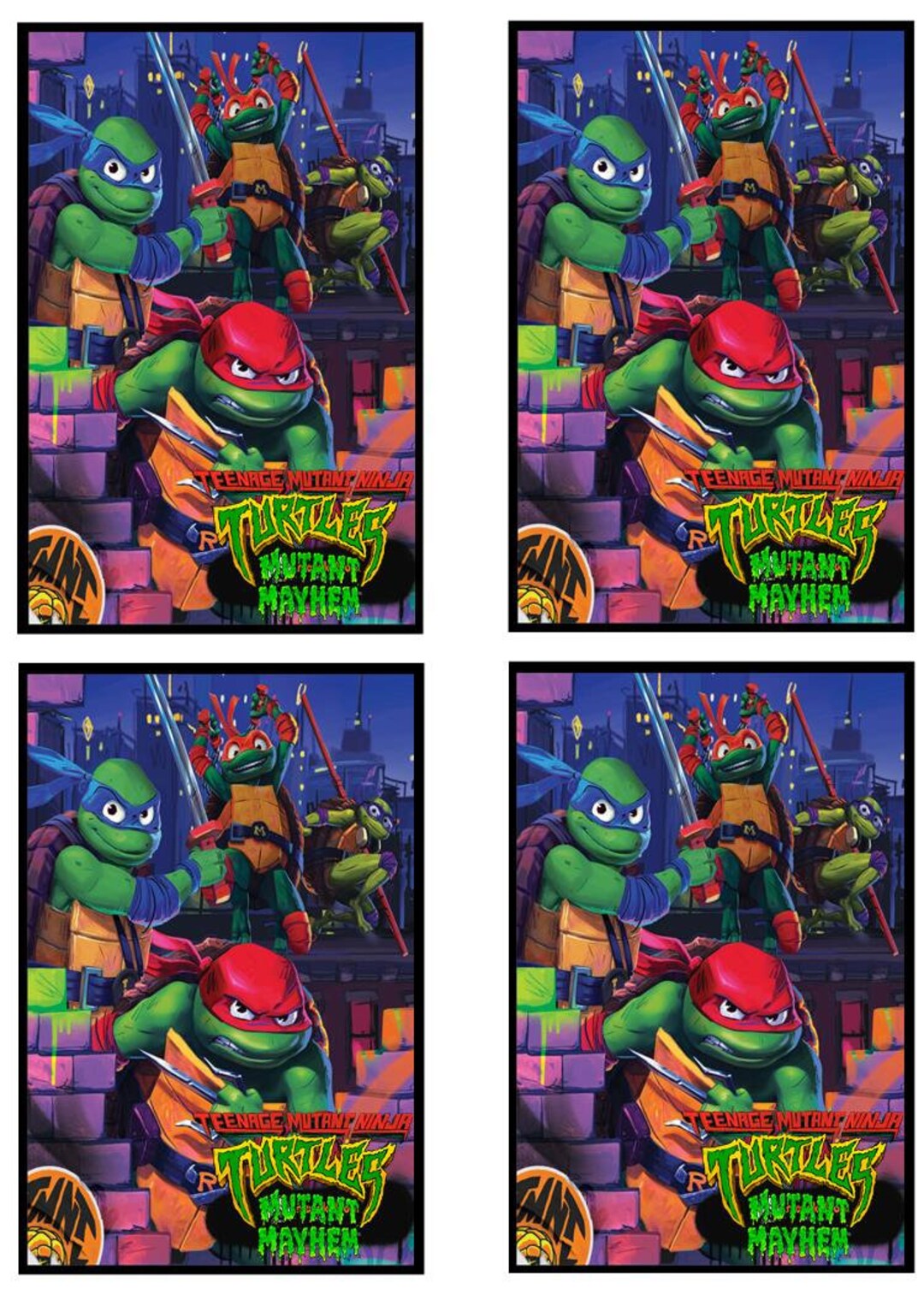 TMNT Turtles Juice Labels TMNT Capi Sun Labels Ninja Turtles Birthday ...