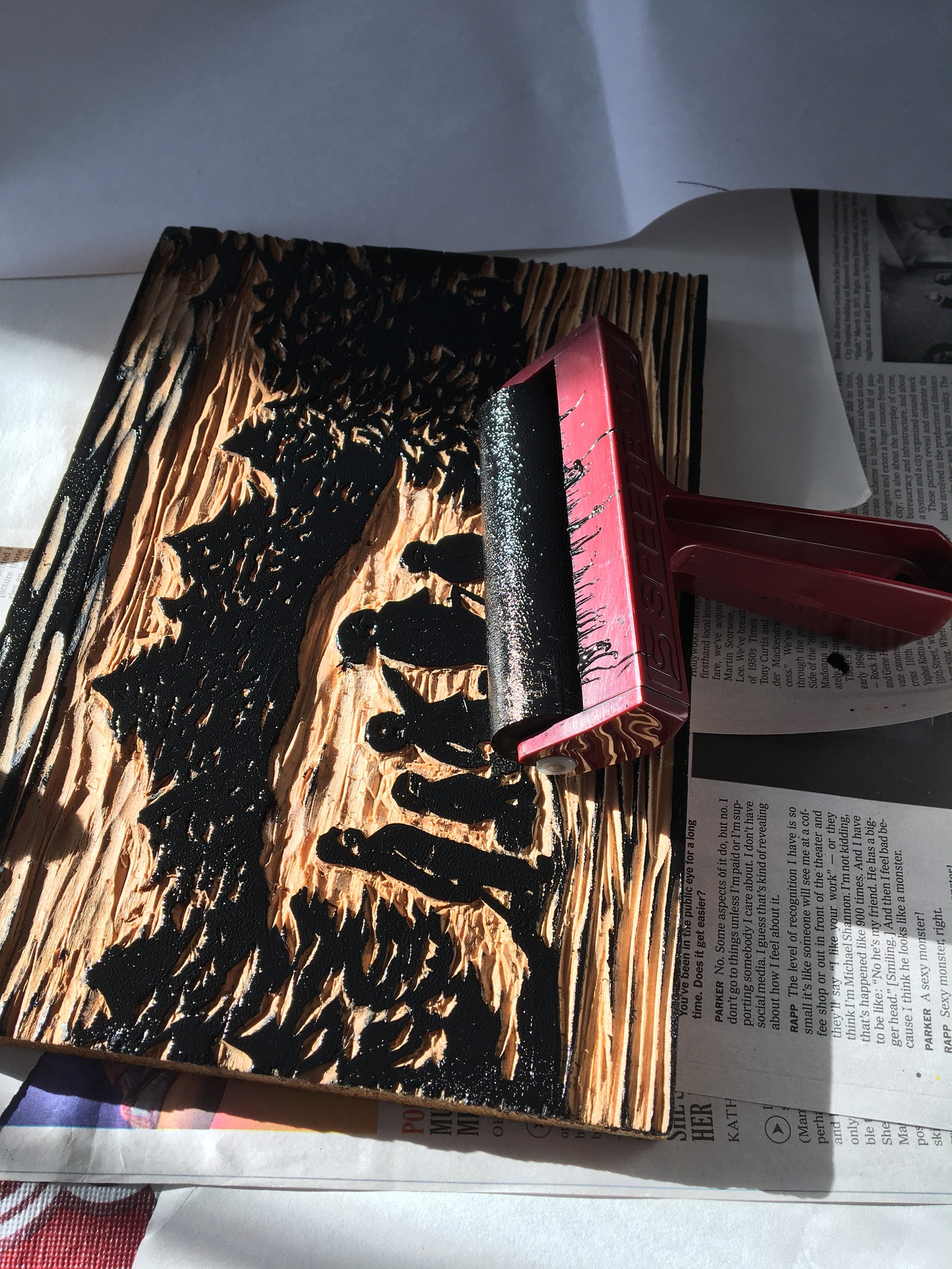 Woodcut Print of a Family Choosing Christmas Tree by Vermont - Etsy