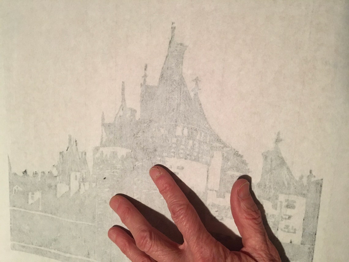 Woodcut Print of Castle in Loire Valley France by Vermont - Etsy