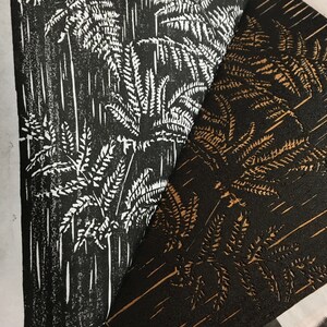 Woodcut Print of Lady Slippers and Maidenhair Ferns in Woods by Vermont ...