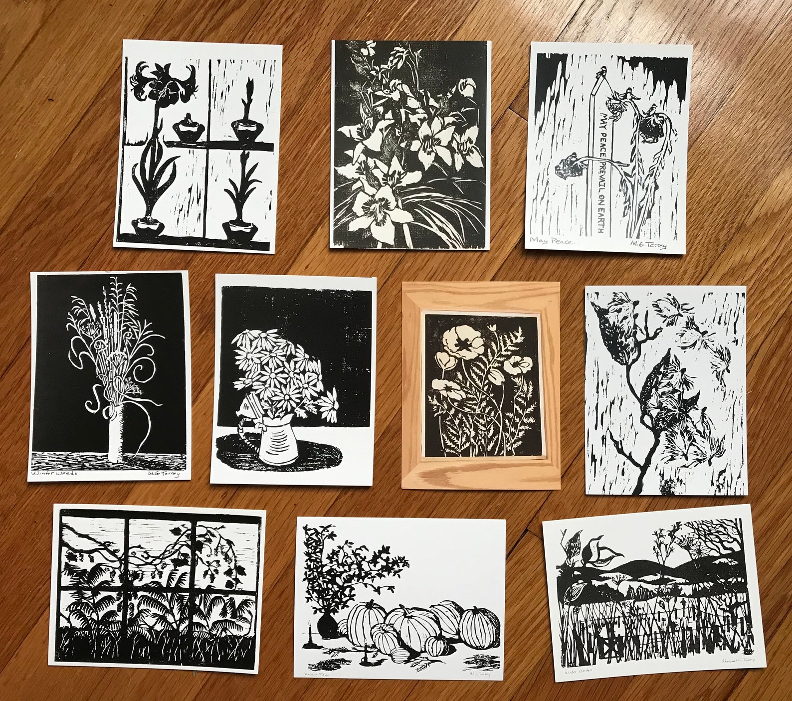 10 Postcards of Garden Images From Woodcuts by Vermont Artist Margot ...