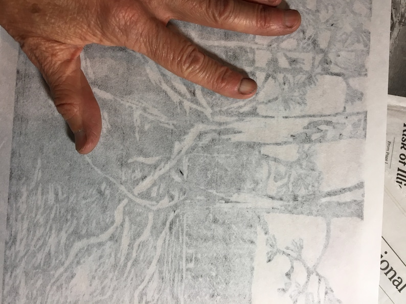 Woodcut Print of Pine Tree Roots at a Lakeshore holding - Etsy