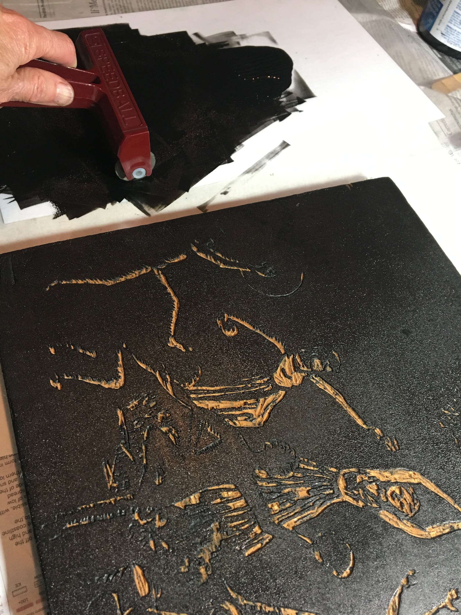 Woodcut Print of Dancers Around a Bonfire With Full Moon - Etsy