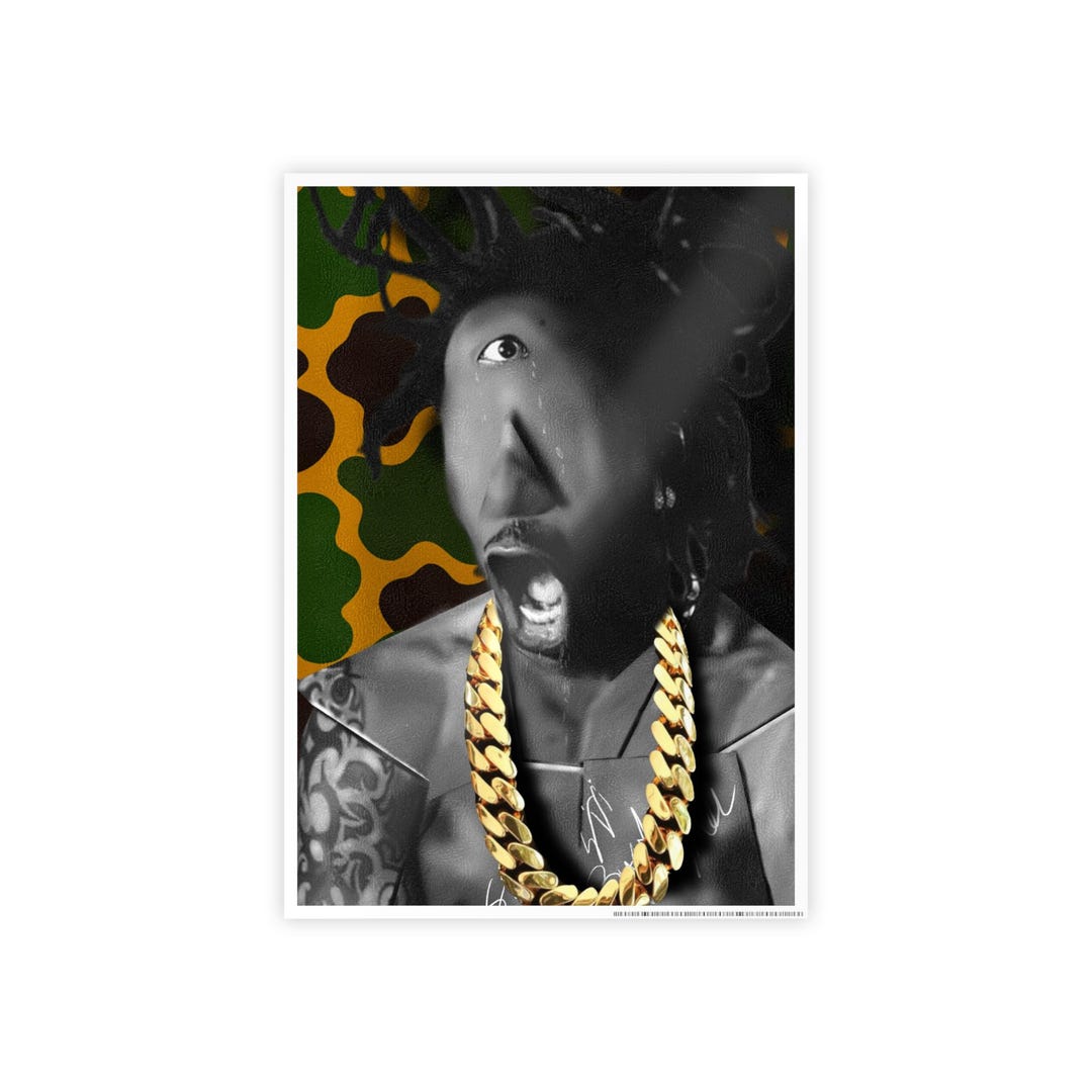 Gold Chain Portrait Poster | Gloss Poster, Hip Hop Art, Camouflage ...