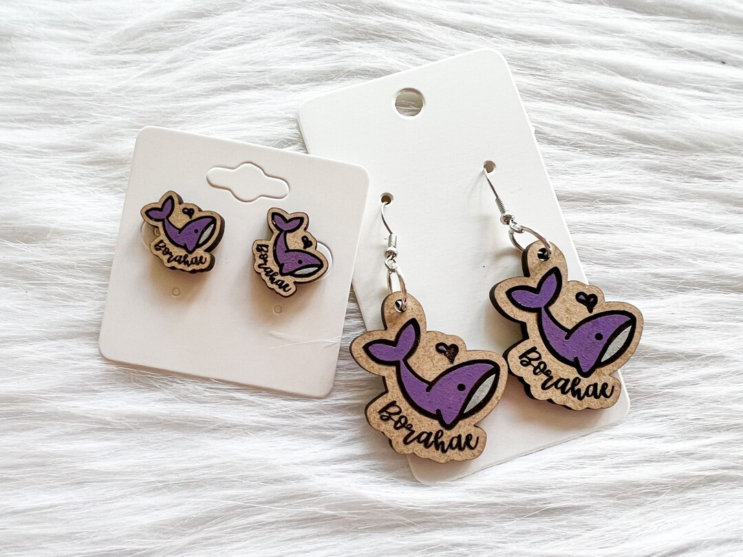 Bts Whale Borahae Earrings, I Purple You Earrings, Bts Whale Merch ...