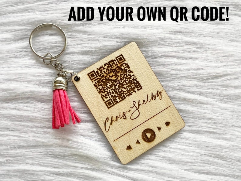 Custom Song QR Code Wood Keychain Personalized QR Code Song - Etsy