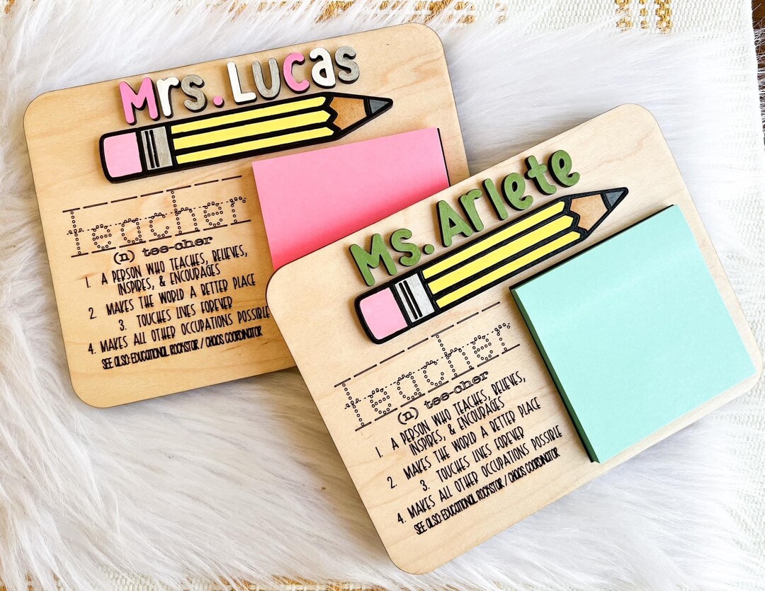 Personalized Teacher Desk Note Pad Holder | Custom Teacher Appreciation ...