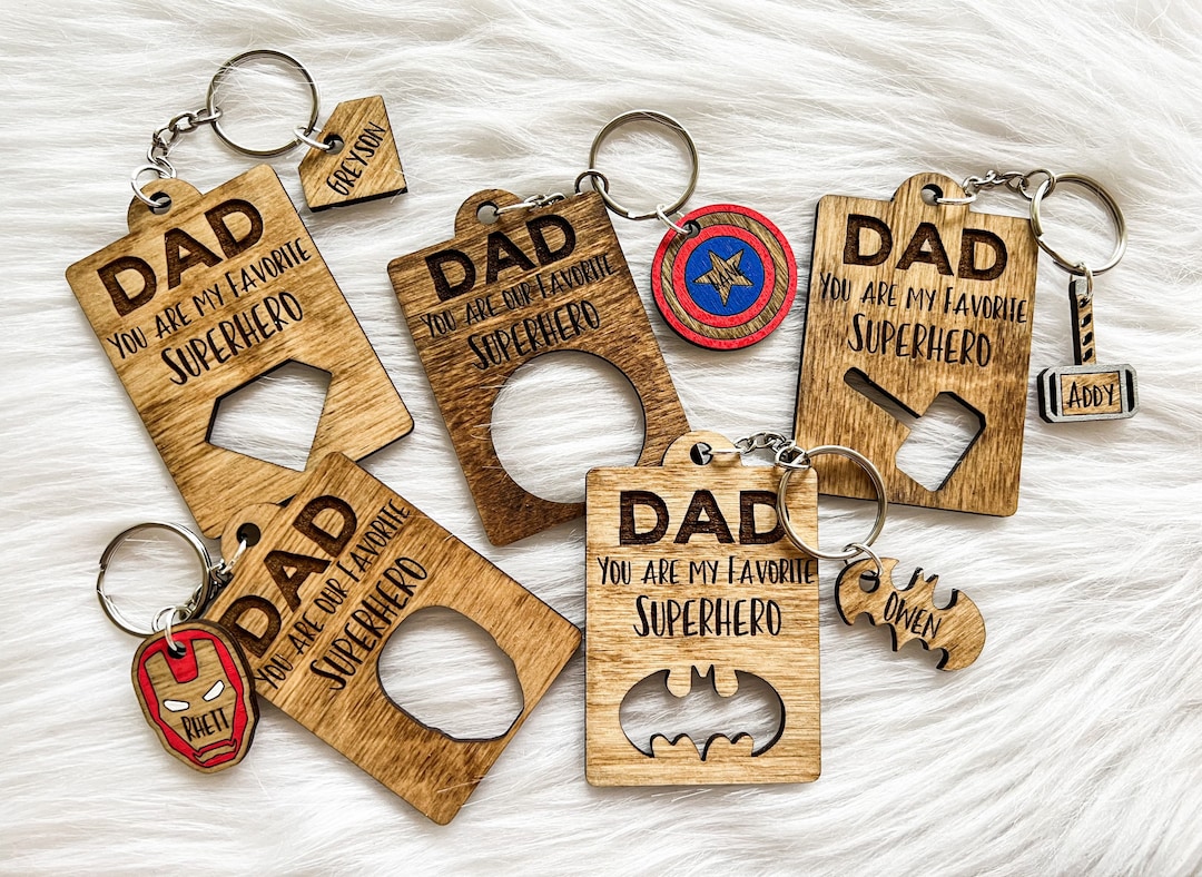 Dad Favorite Superhero Keychain, Dad Superhero Gift, Fathers Day ...