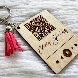 Custom Song QR Code Wood Keychain, Personalized QR Code Song Mock MP3 ...