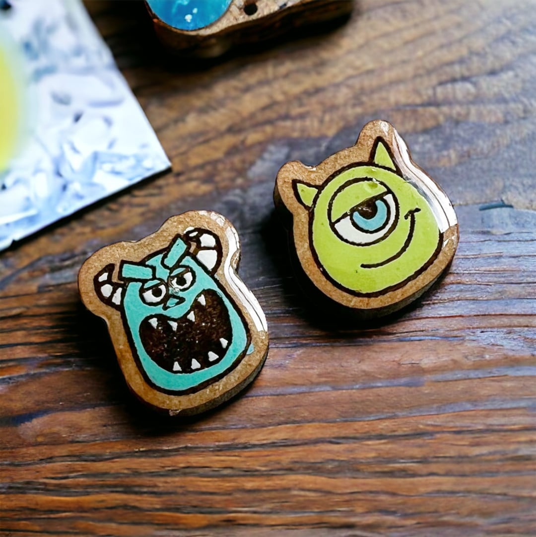 Mike & Sully Monster Mix N Match Cartoon Stud Earrings - Etsy
