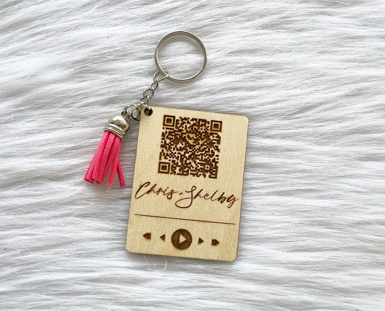 Custom Song QR Code Wood Keychain Personalized QR Code Song - Etsy