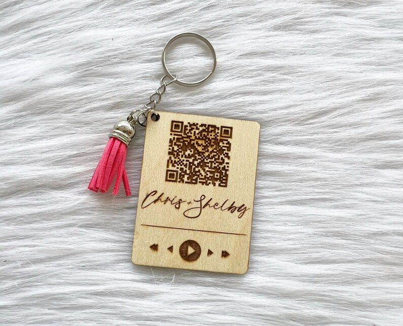 Custom Song QR Code Wood Keychain Personalized QR Code Song - Etsy
