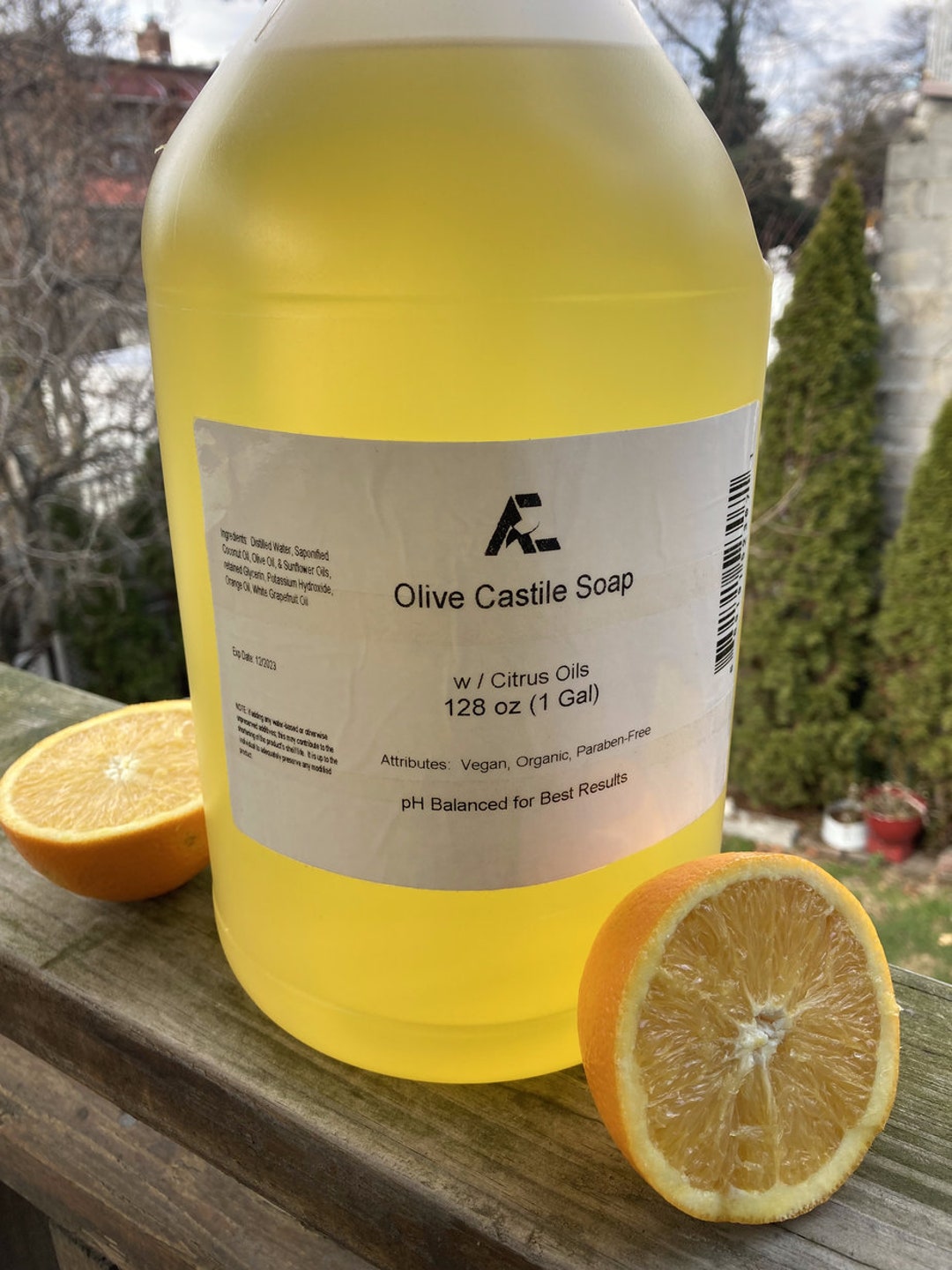 Organic Citrus Castile Soap 1 Gallon (128 Oz) Size (orange & Grapefruit ...
