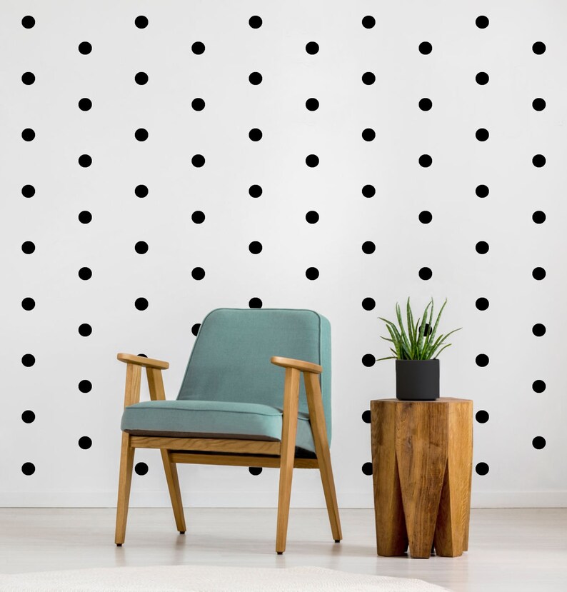 Black Polka Dot Wall Stickers Black Spots Wall Decal L Wall Sticker ...
