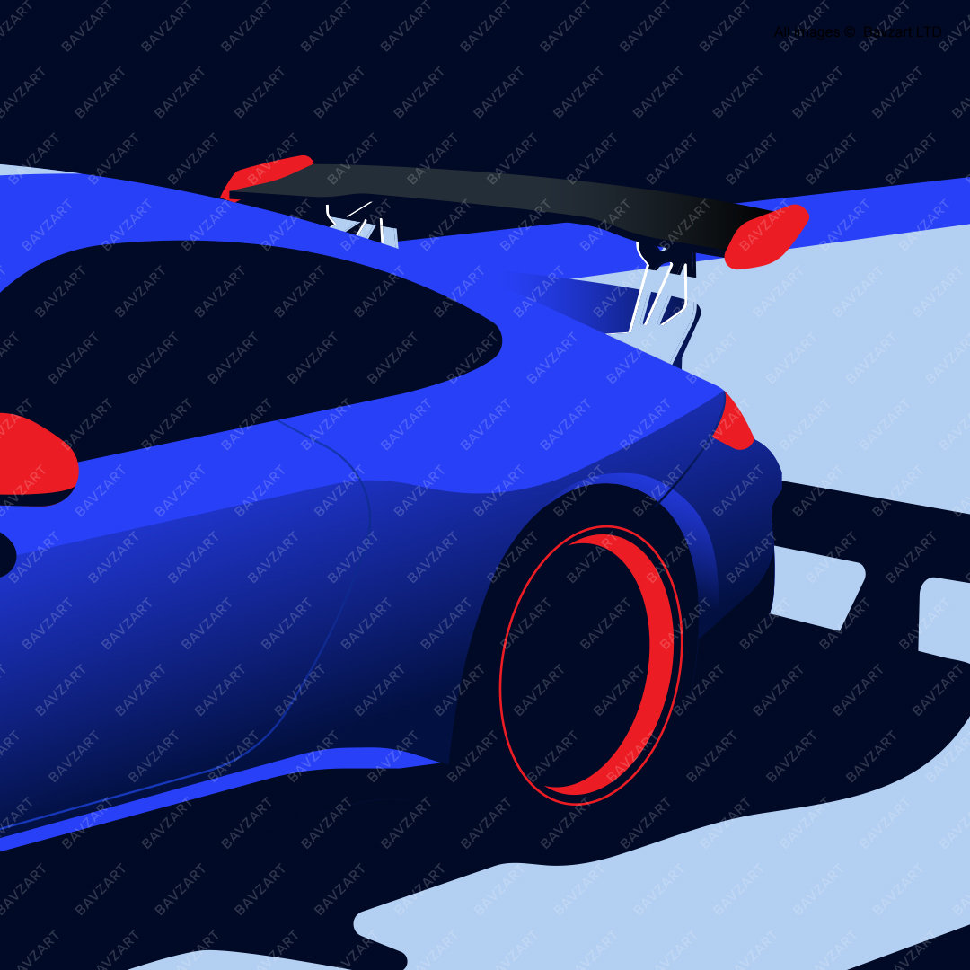 Porsche 911 GT3 RS Printed on natural white matte art paper | Etsy