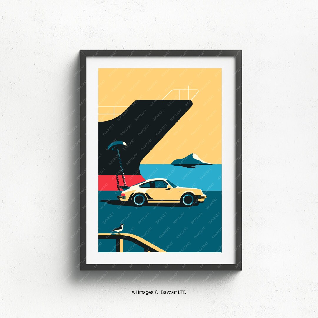 Turbocharged Elegance: Classic Porsche Artwork Revived in the Yard ...