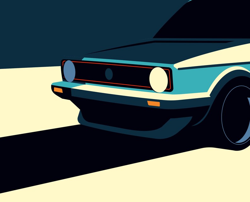 VW Golf Mk1 printed on natural white matte fine art paper | Etsy