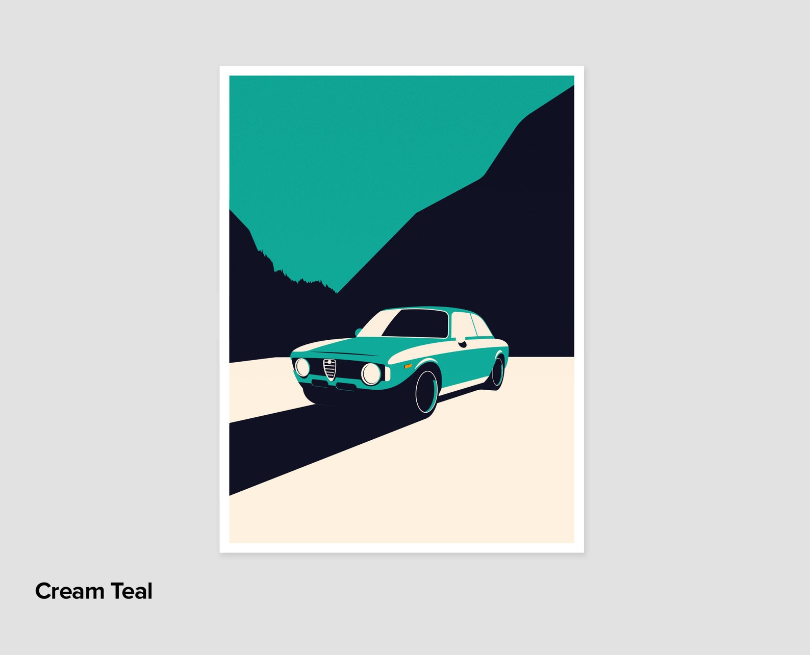 Alfa Romeo Giulia Printed on Natural White Matte Fine Art | Etsy