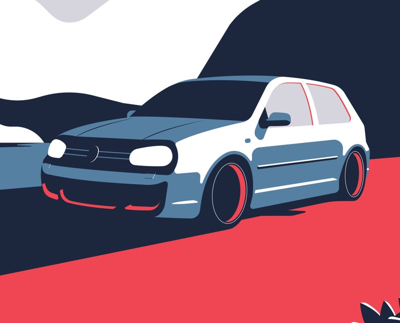 VW Golf Mk4 Printed on Natural White Matte Fine Art Paper | Etsy UK