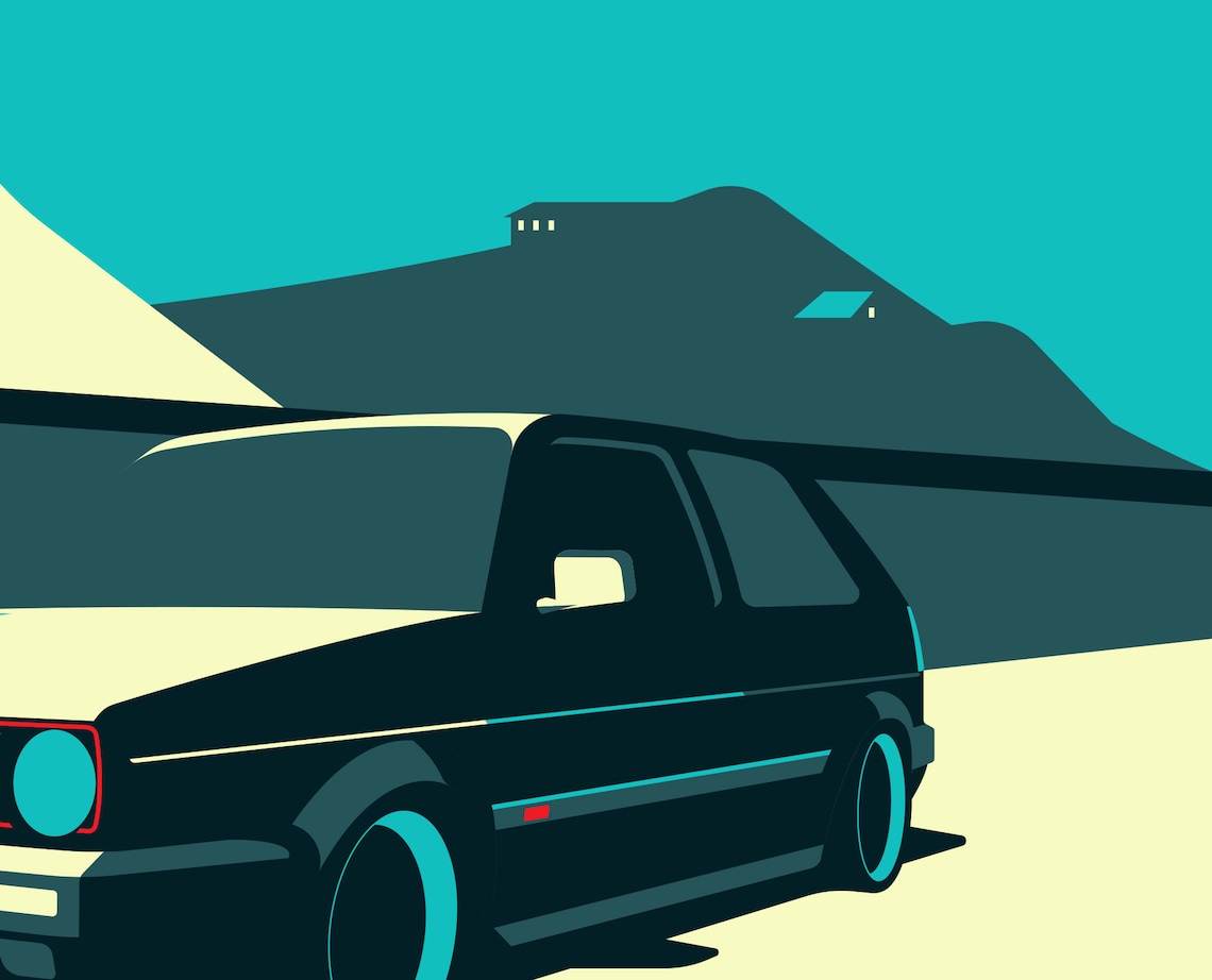 VW Golf Mk2 Gti Printed on Natural White Matte Fine Art Paper - Etsy Canada