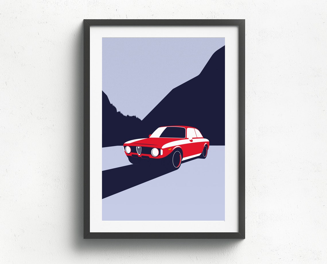 Alfa Romeo Giulia Printed on Natural White Matte Fine Art | Etsy