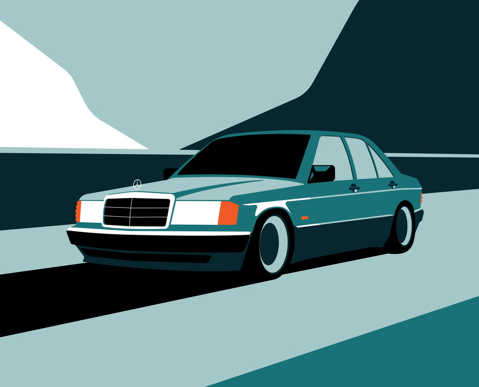 Mercedes Benz 190e W201 Printed on Matte Fine Art Paper Gift - Etsy