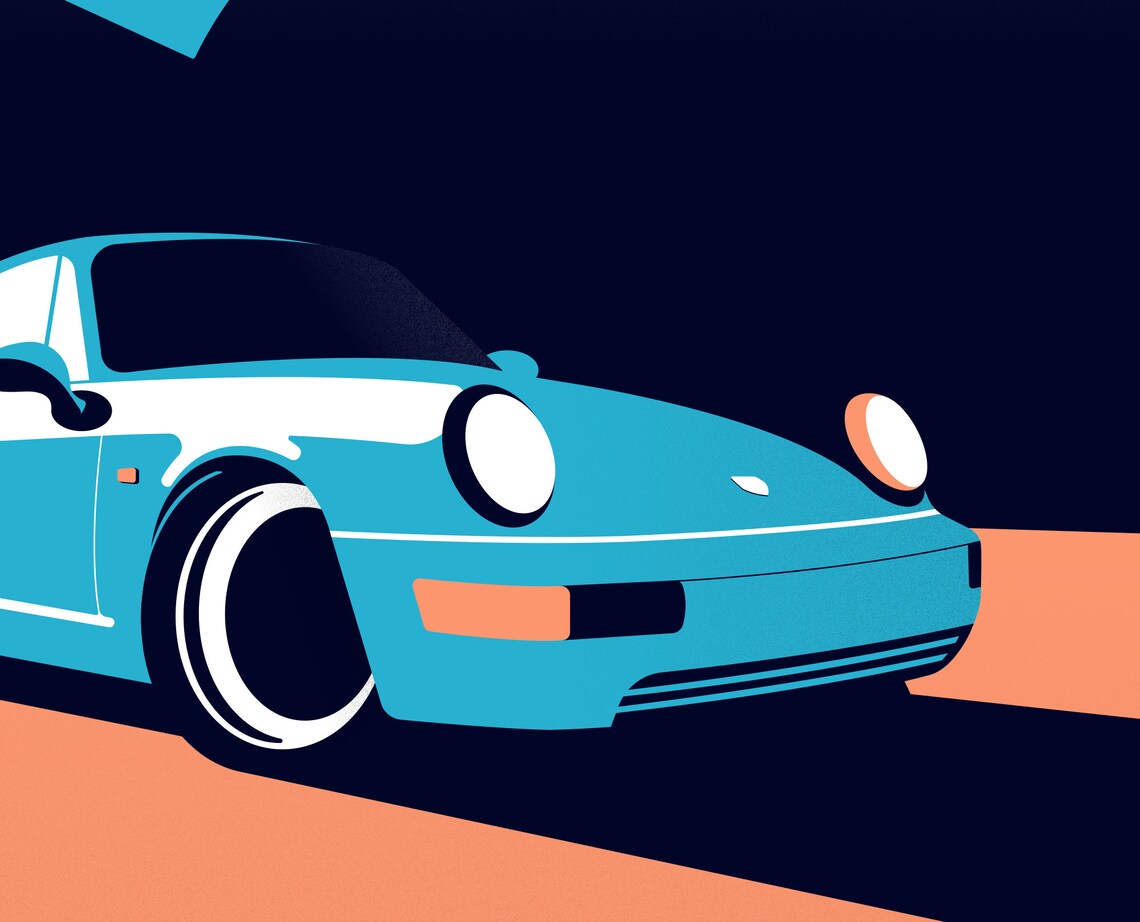 Porsche 964 Carrera Printed on Natural Matte Fine Art Paper | Etsy