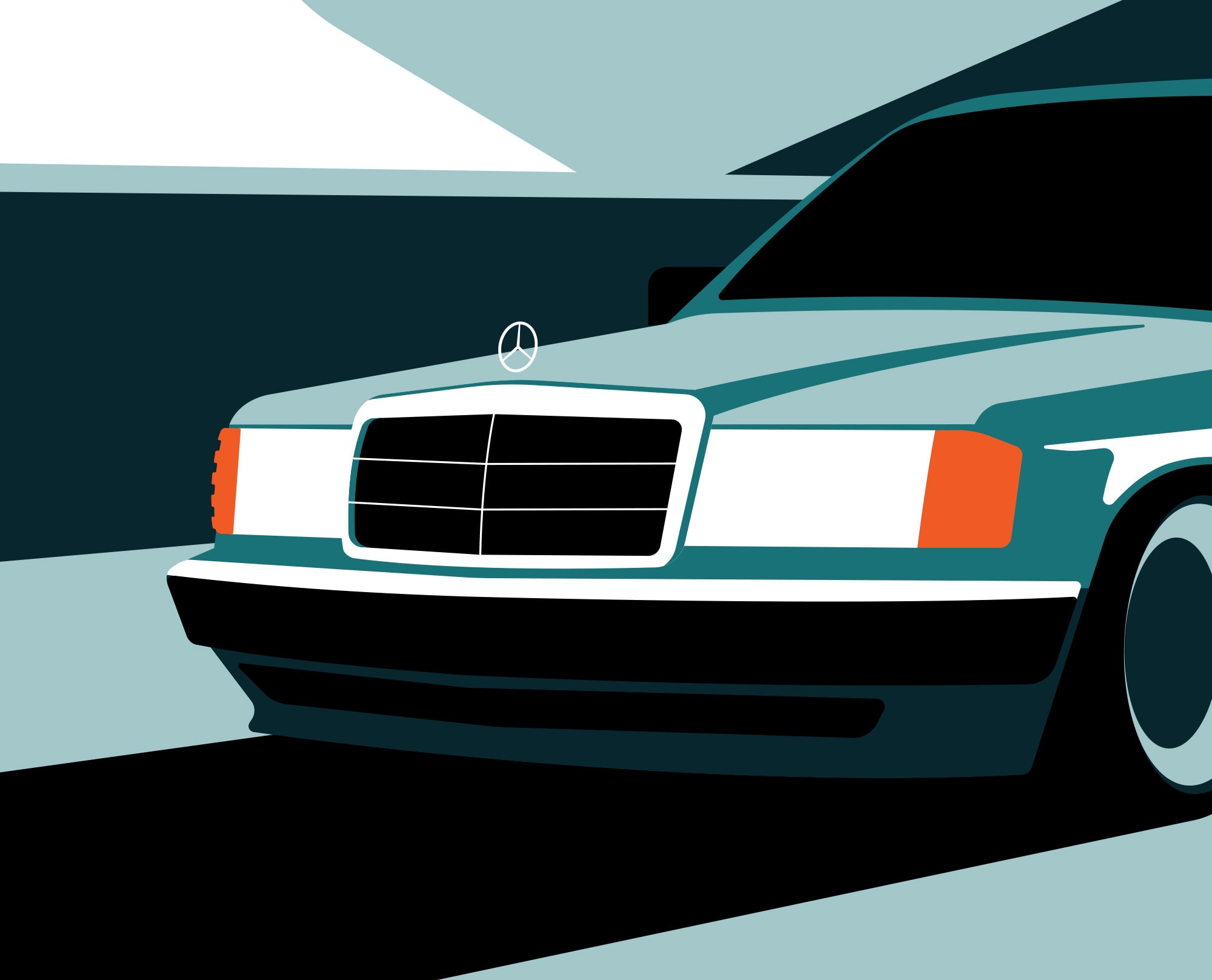 Mercedes Benz 190e w201 printed on matte fine art paper gift | Etsy