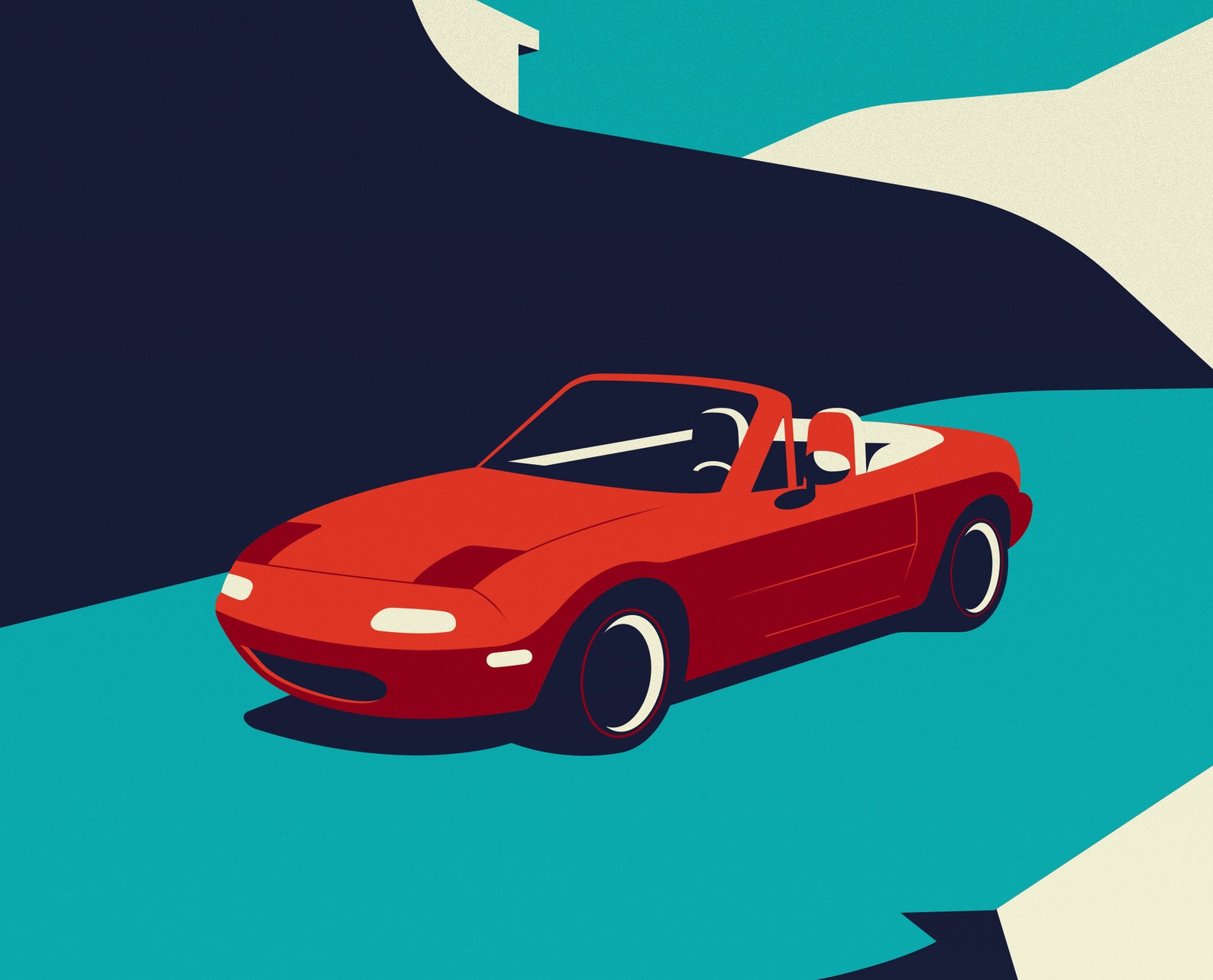 Mazda mx 5 miata 1990 printed on natural white matte fine art | Etsy