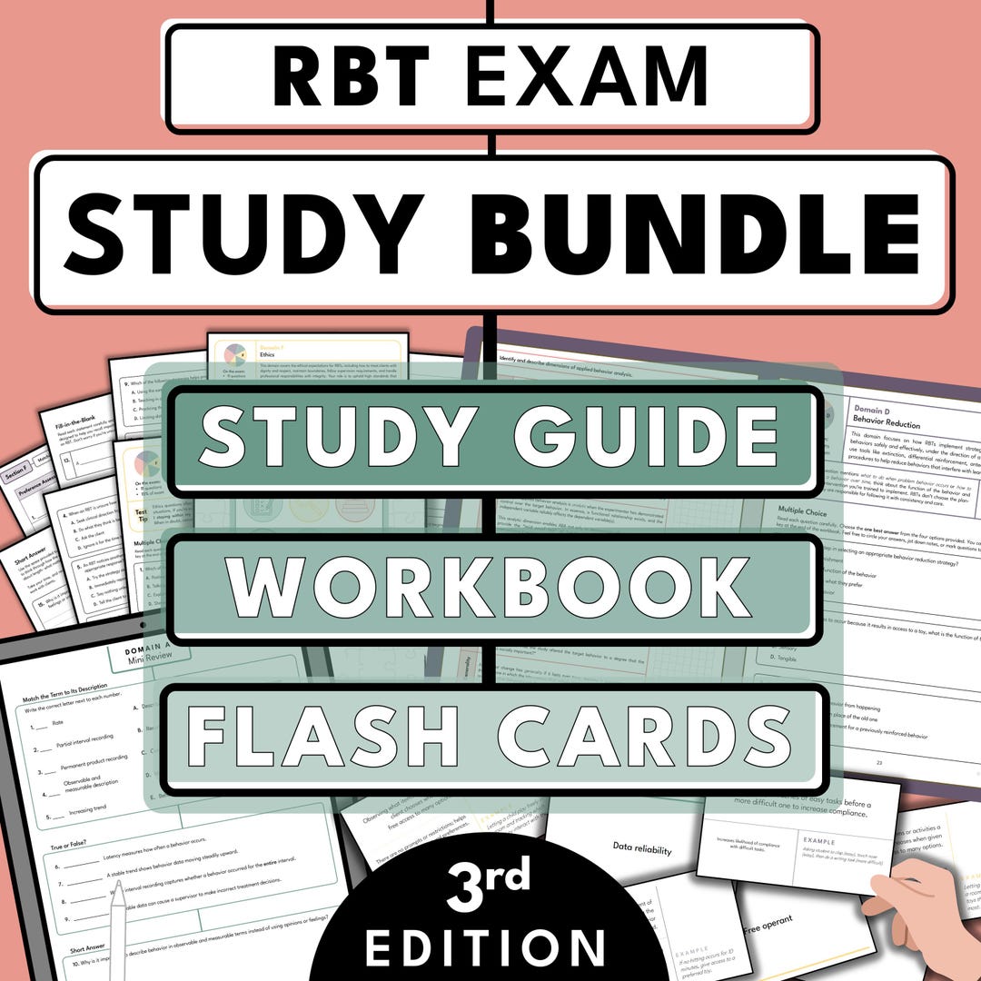 RBT Exam Study Bundle, RBT Study Guide, Workbook, Practice Tests, ABA ...