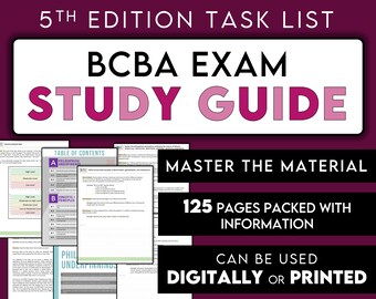 BCBA Exam Prep 5th Edition Task List Study Guide Book for Applied ...
