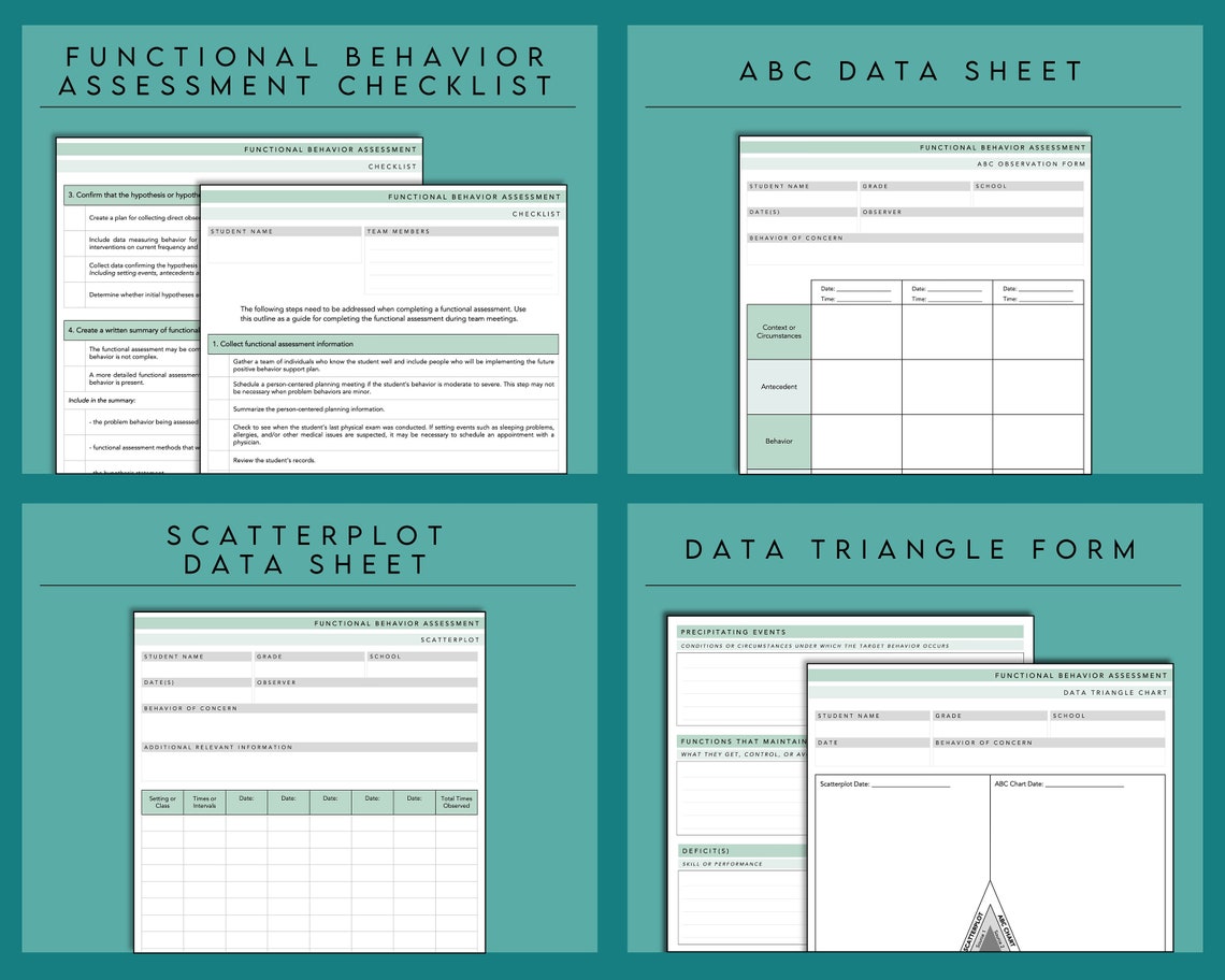Functional Behavior Assessment Kit Printable and Digital - Etsy