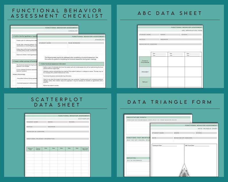 Functional Behavior Assessment Kit - Printable and Digital Forms for an ...
