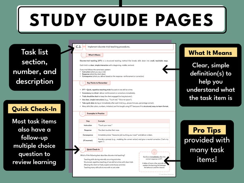 RBT Study Guide, RBT Exam Prep 2026, ABA Study Guide, Behavior Tech ...