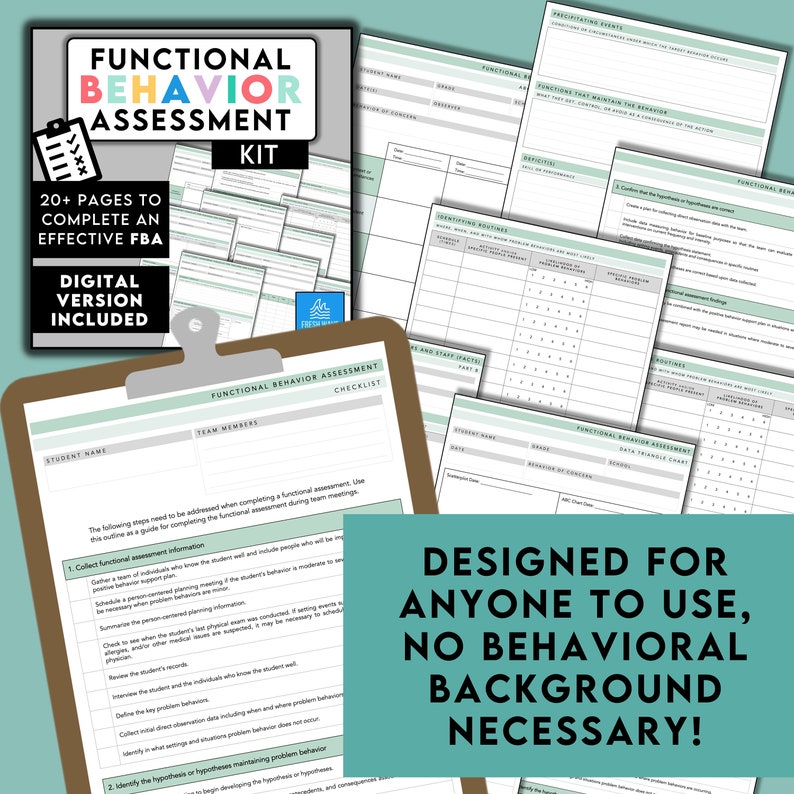 Complete BEHAVIOR Bundle | ABA Resources Data Sheets Token Economy FBA ...