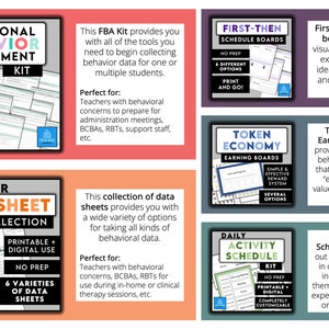 Complete BEHAVIOR Bundle | ABA Resources Data Sheets Token Economy FBA ...