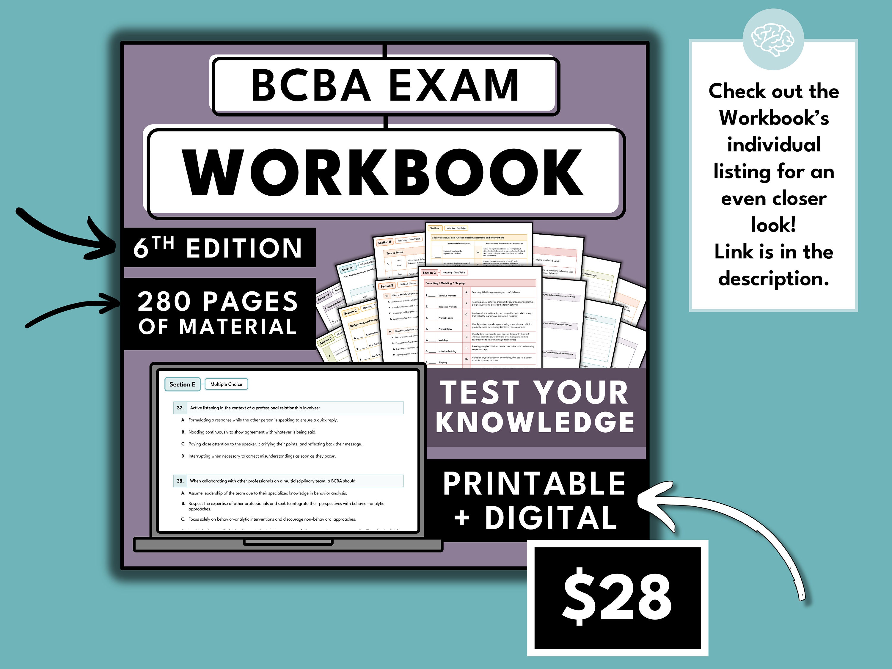 BCBA Exam Study Bundle 6th Edition Study Guide, Workbook, Flash Cards ...
