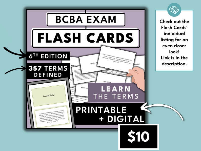 BCBA Exam Study Bundle 6th Edition Study Guide, Workbook, Flash Cards ...