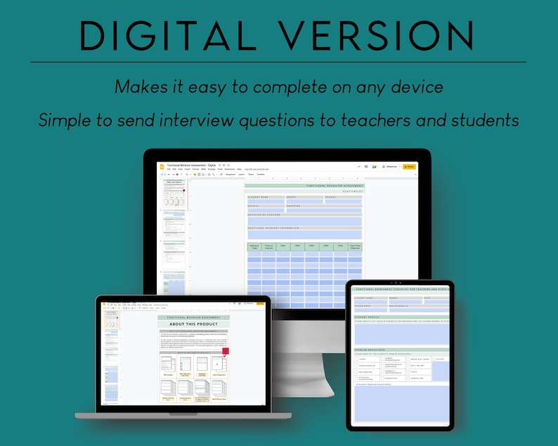 Functional Behavior Assessment Kit - Printable and Digital Forms for an ...