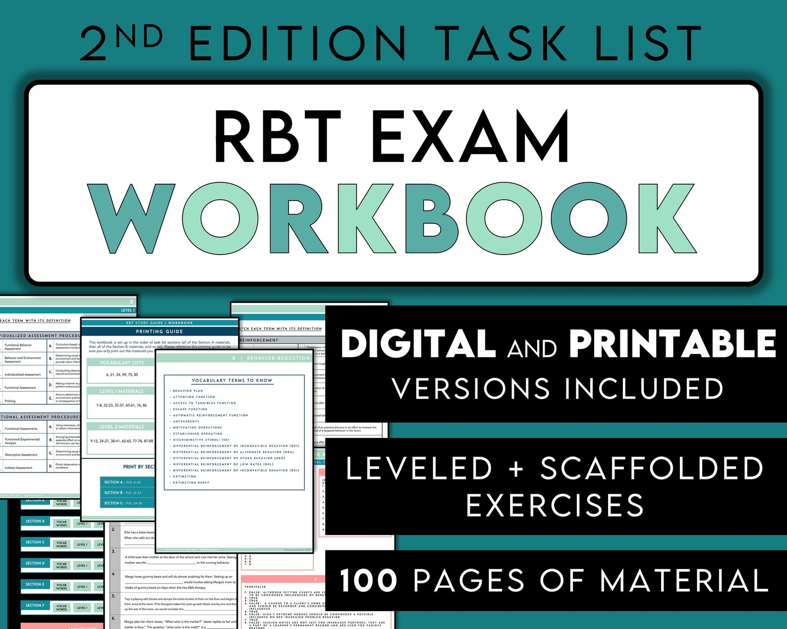 Complete RBT Exam Study Guide RBT Workbook Behavior Technician Flash ...