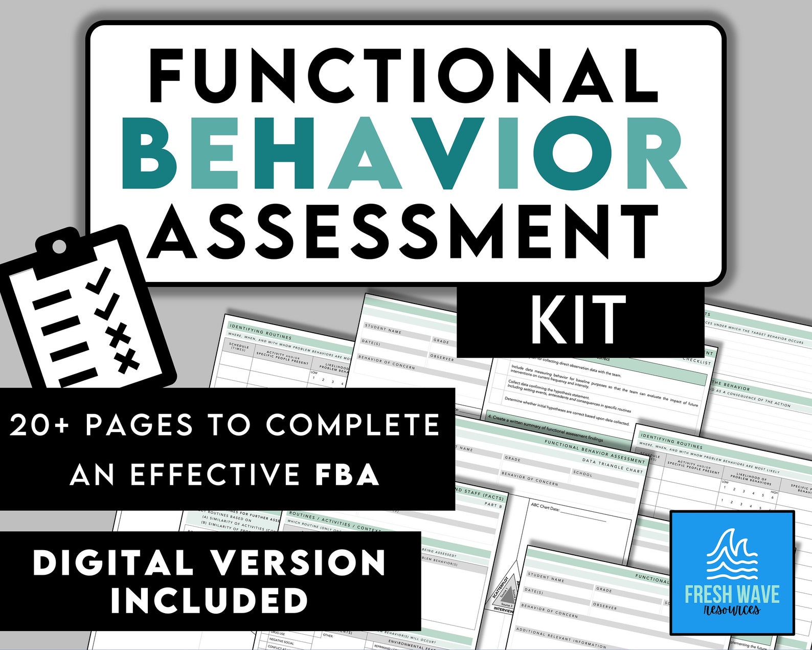 Functional Behavior Assessment Kit - Printable and Digital Forms for an ...