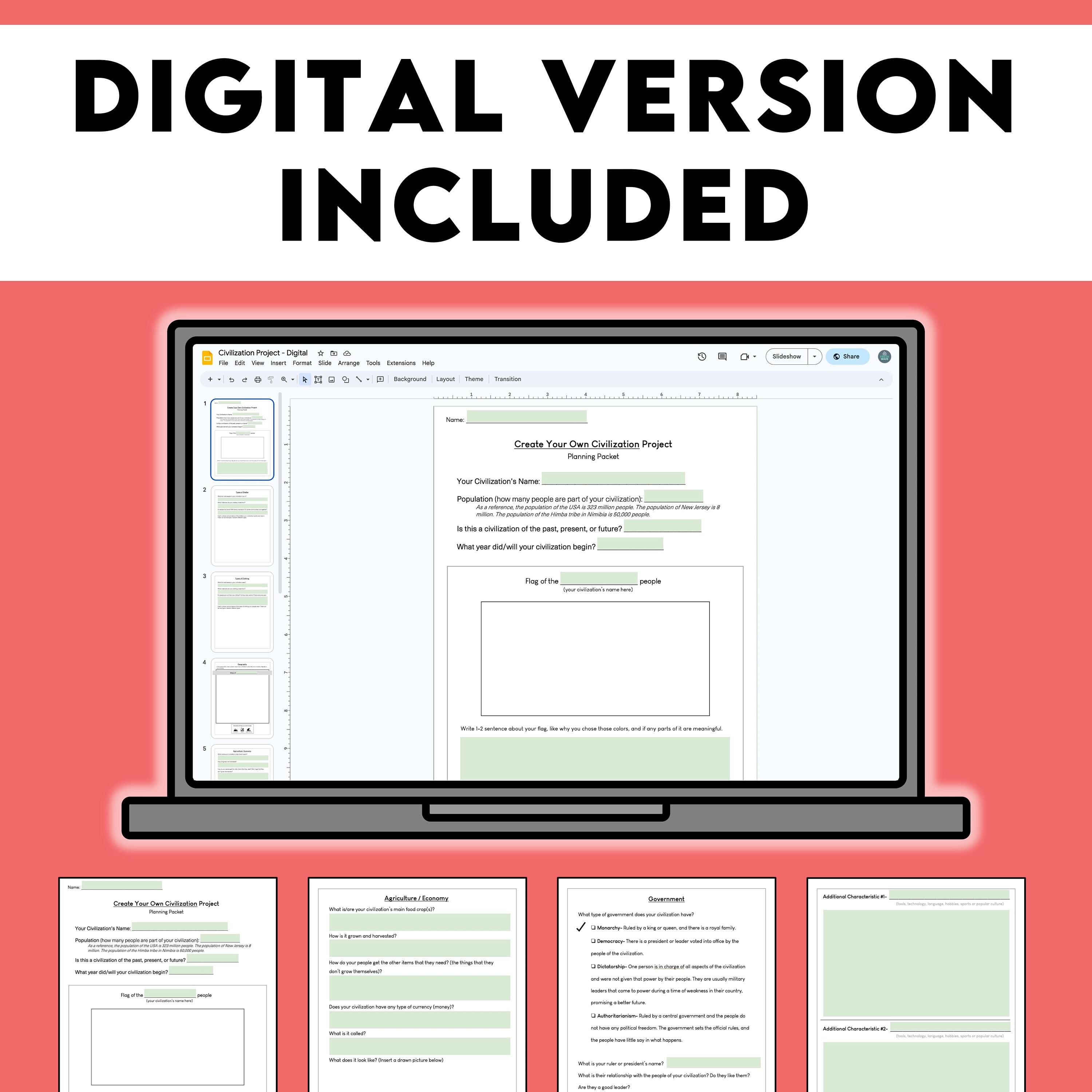 Create-your-own Civilization Project | NO PREP | Digital | Student ...