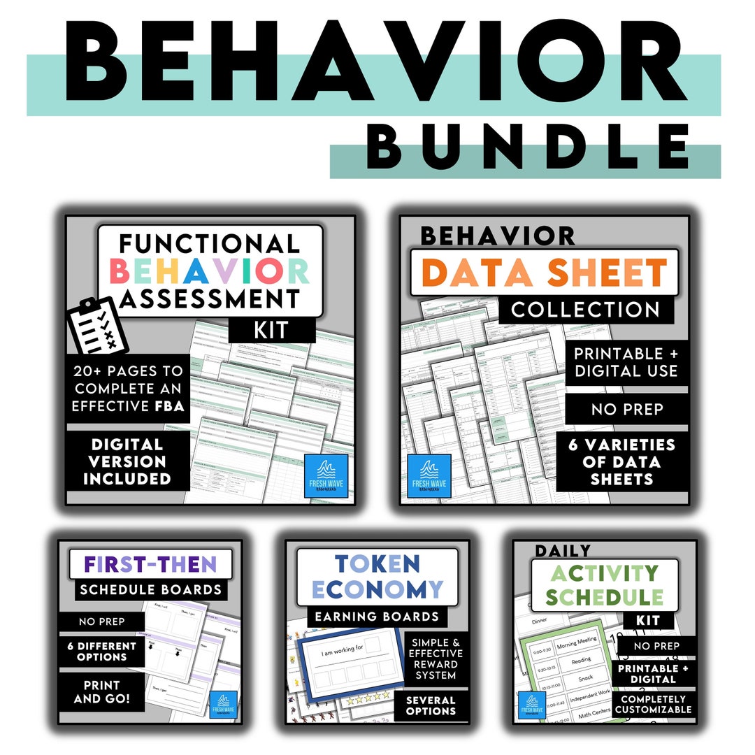Complete BEHAVIOR Bundle | ABA Resources Data Sheets Token Economy FBA ...