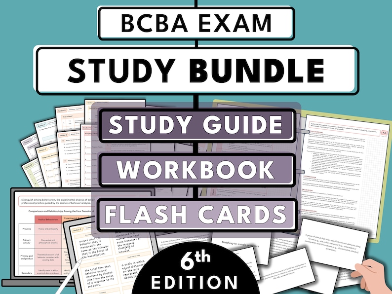 BCBA Exam Study Bundle 6th Edition Study Guide, Workbook, Flash Cards ...