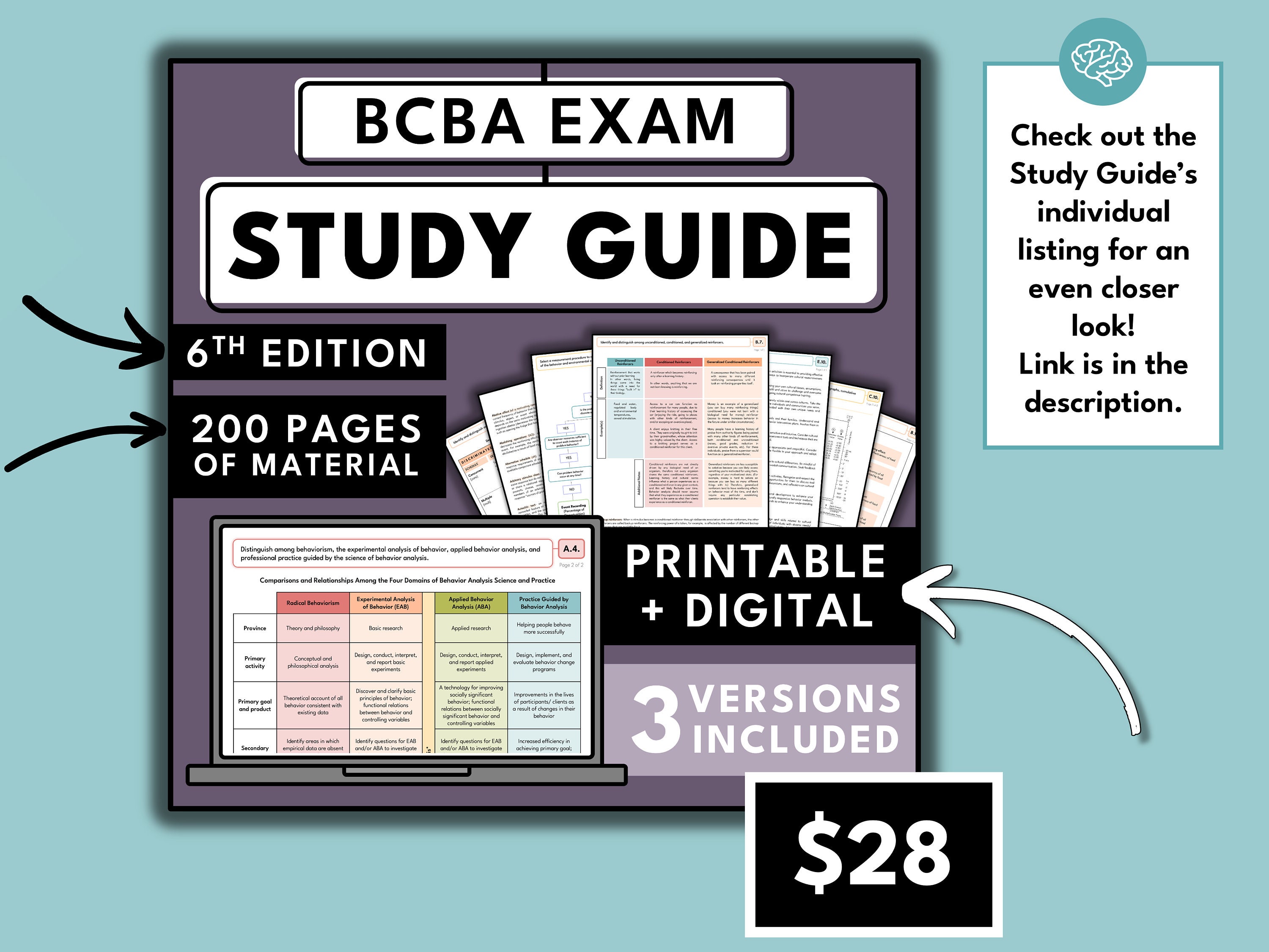 BCBA Exam Study Bundle 6th Edition Study Guide, Workbook, Flash Cards ...