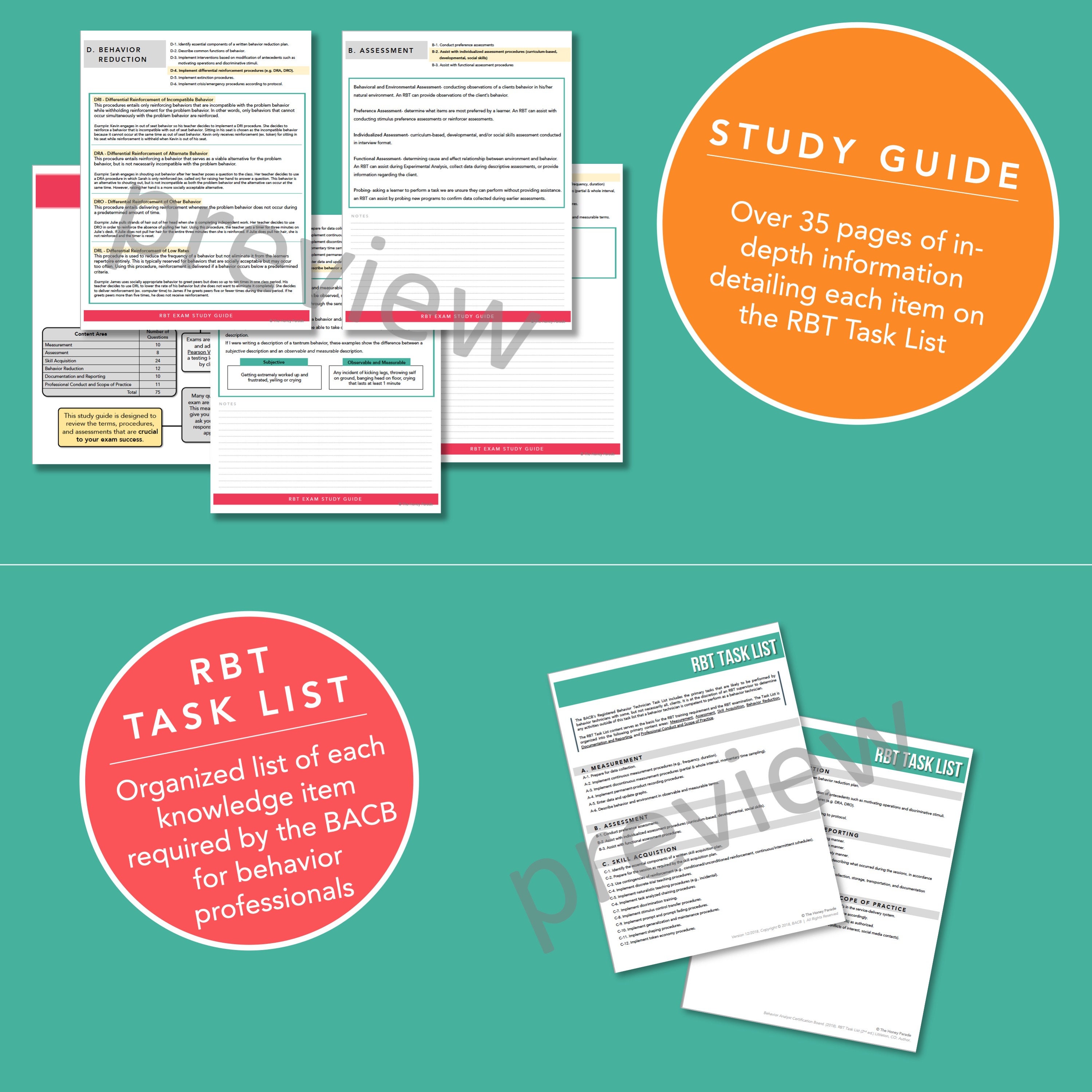 Complete RBT Exam Study Guide RBT Workbook Behavior | Etsy