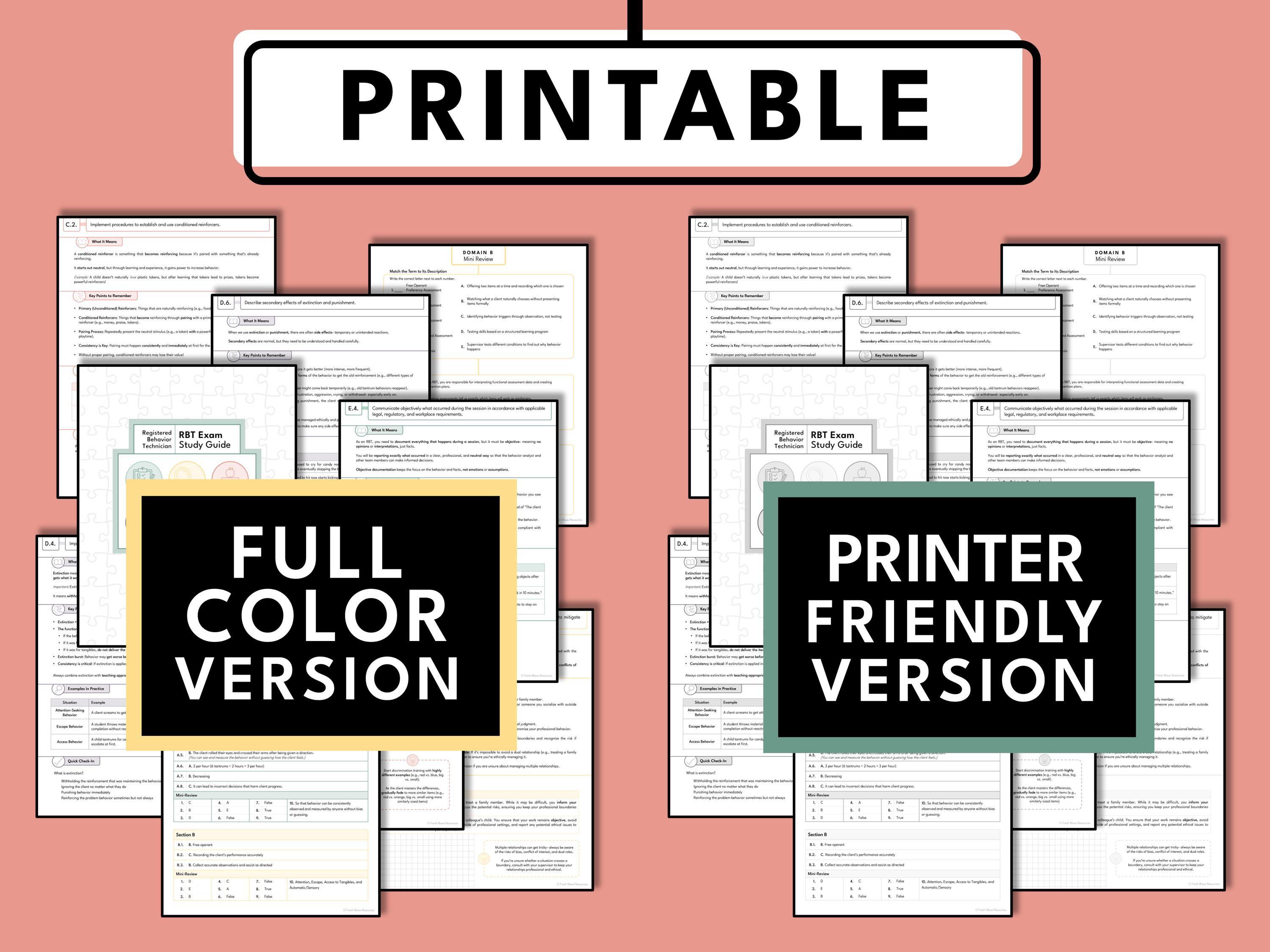 RBT Study Guide, RBT Exam Prep 2026, ABA Study Guide, Behavior Tech ...